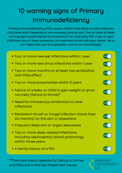 Symptoms & diagnosis - Immunodeficiency UK